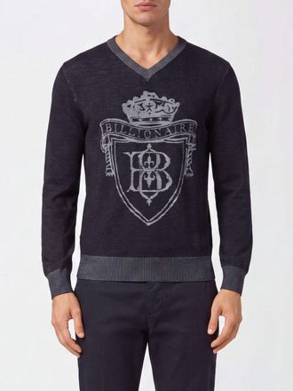 Billionaire Boys Club Pull &agrave; col V en laine et soie avec &eacute;cusson en jacquard