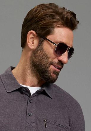 H.I.S Sonnenbrille H.I.S mit polarisierende Gl&auml;ser reduzieren st&ouml;rende Reflexionen beim Tragen, Herren, dunkelgrau matt, gemustert, Sonnenbrillen Sonnenbril