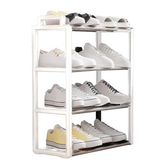 Generic Schuhaufbewahrung Organizer Schuhregal 4 Ebenen Schuhregal Stehend Schuhschrank Organizer Schuhregal Atmungsaktiv Schuhablage Schuhregal
