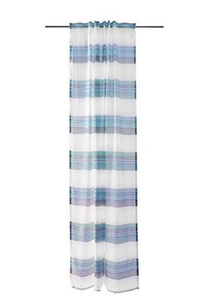 Homing halbtransparenter Vorhang quergestreift blau (1Stück) 245 x 140 cm (HxB)