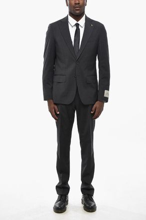 Corneliani CC COLLECTION Zweiknopf-Anzug Aus Schurwolle Mit Aufgesetzten Taschen Corneliani
