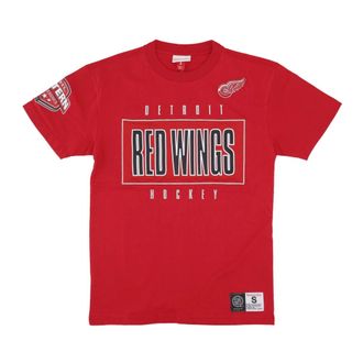Mitchell & Ness Detroit Red Wings Logo Tee - - Tops - Herren - Rot - L