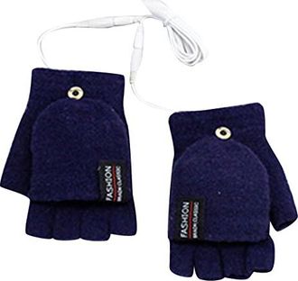 Generic Gants dhiver coupe-vent pour homme et femme - Gants thermiques pour temps froid - Mitaines de course &agrave; pied - Mitaines pour femme (bleu marine, taille