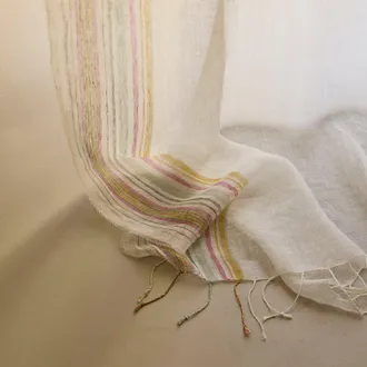 Madura Voilage Panneau Jiya Blanc et multicolore - BLANC