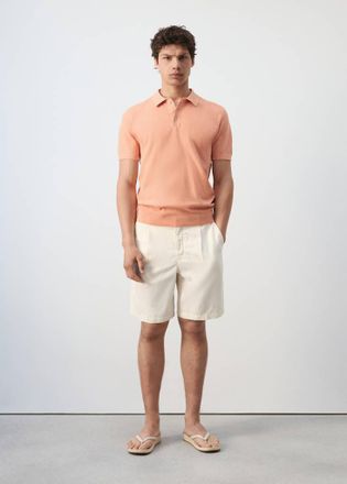 Mango Pull en maille fine microstructure orange fonc&eacute; - Homme - XXL - MANGO MAN