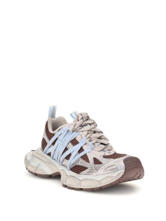 Balenciaga Womens 3xl Interlace Sneakers Brown-Beige-Blue Brown/beige/blue