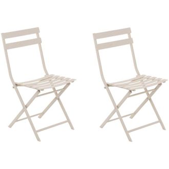 Hesperide Hesperide - Lot de 2 Chaises de jardin m&eacute;tal pliante Greensboro Argile - Hesp&eacute;ride