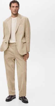 Mango Pantalon velours c&ocirc;tel&eacute; regular-fit beige - Homme - 38 - MANGO MAN