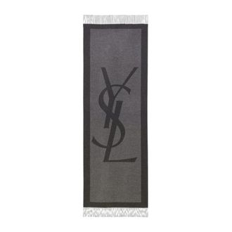 Saint Laurent Cassandre Schal - - Accessories - Damen - Grau - ONE SIZE