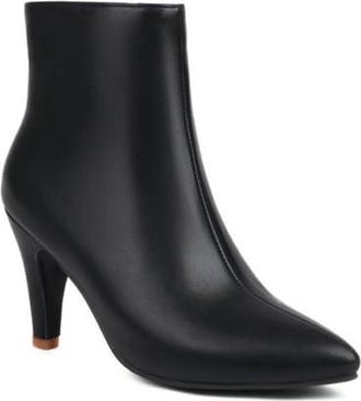 Generic Bottines &agrave; talon chaton pour femme - Bout pointu - Fermeture &eacute;clair lat&eacute;rale - Pour le travail de bureau, Noir, 38.5 EU