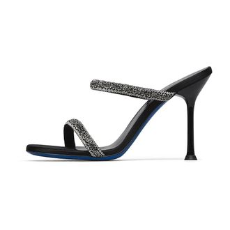 Loriblu Satin-Sandalen mit Strasssteinen - - Shoes - Damen - Schwarzk - 41 EU