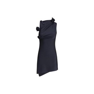 Coperni Florales- asymmetrisches kurzes Kleid - - Dresses - Damen - Schwarzk - M