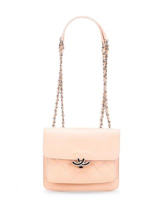 Chanel mini sac porté épaule Caviar CC Box Flap (2017-2018) - Rose