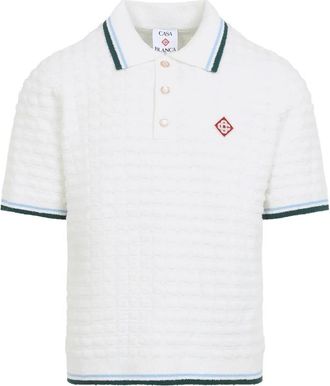 Casablanca Textured-knit Polo Shirt