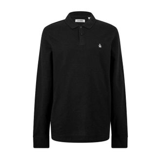 Original Penguin Poloshirt f&uuml;r Herren, Baumwolle, Lang&auml;rmlig (Schwarz)