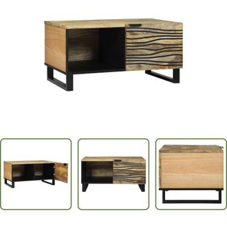 vidaXL Table basse bois acacia - Table basse Marron et Noir 80 x 50 x 40 cm Bois dacacia massif