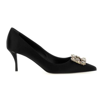 Roger Vivier Efflorescence Satin Pumps - - Shoes - Damen - Schwarzk - 42 EU