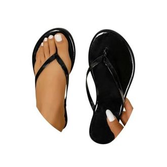 Minetom Tongs Femmes Sandales Plage D&Eacute;t&eacute; Pantoufles Semelles Eva L&eacute;g&egrave;res Flip Flops Piscine Classique Multicolore Pantoufle Chaussons A1 Noir 39 EU