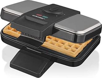 Cloer 1459 Brüsseler Waffeleisen, 1000 W, Backampel, stufenlos wählbarer Bräunungsgrad, schwarz-edelstahl