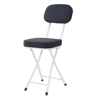 Generic Klappbarer Fr&uuml;hst&uuml;ckshocker, Tragbarer Faltbarer K&uuml;chenstuhl mit R&uuml;ckenlehne, Quadratisch Gepolstert, f&uuml;r das B&uuml;ro im Hausgarten(Black)