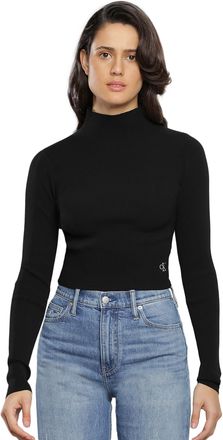 Calvin Klein Jeans Damen Easy Cropped Sweater J20J222722 Pullover, Schwarz (Ck Black), L