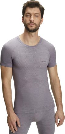Falke Herren Baselayer-Shirt Wool-Tech Light Round Neck M S/s Ts Wolle Funktionsmaterial schnelltrocknend 1 Stück, Grau Grey-Heather 3757, XXL