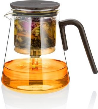 Zens Theiere avec infuseur, Magic th&eacute;i&egrave;re en verre avec Couvercle &agrave; succion magn&eacute;tique pour Th&eacute; en Feuilles ou les fleurs Machine &agrave; Th&eacute; pour les amateurs d