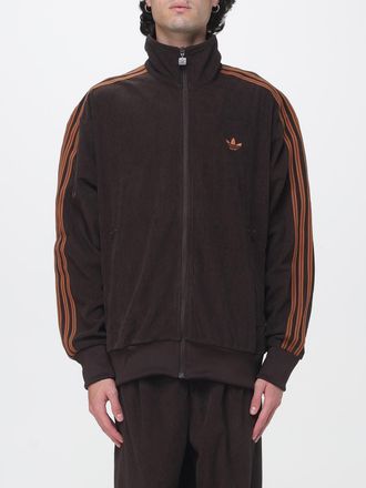 adidas Veste de surv&ecirc;tement en velours avec logo Tr&egrave;fle