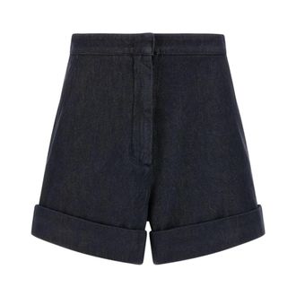 Max Mara Baumwollshorts im Denim-Look - - Shorts - Damen - Blau - 2XS