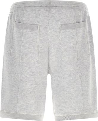 Brunello Cucinelli Double Knit Silk-Cotton Bermuda Shorts - Gray