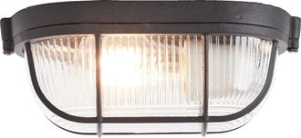 Lightbox industrielle Wand- und Deckenlampe - 9 x 21 x 11 cm - Vintage Wand- & Deckenleuchte mit Glas Abdeckung & Metall Gitter - E27, max. 40 W - aus Metall/G