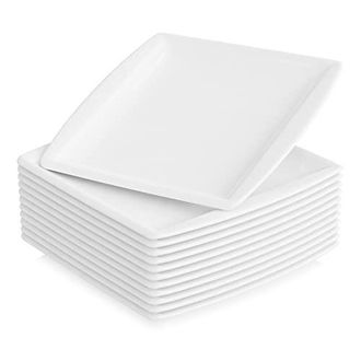 Malacasa Malacasa Série Blance Lot de 12 assiettes plates en porcelaine de 26 cm Blanc crème Service dassiettes pour 12 personnes