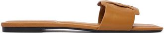 Calvin Klein Pantoletten Square Flat Sandal Emblem HW0HW03128 Braun