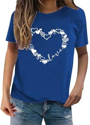 Generic Tee Shirt Femme Coton Et&eacute; Manches Courtes Basique Hauts T Shirt D&eacute;t&eacute; Occasionnelles L&acirc;che Vetement Mode Manche Courtes Chemisier Chic Et Elegant Sport