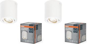 Osram Spot Surface Round Deckenaufbauspot,wei&szlig;, mit GU10 Sockel, kann mit einfacher oder smarter Lampe best&uuml;ckt werden, flexibler Ausstrahlwinkel, Schutzkla