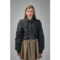 Ganni Duchesse Nylon Fitted Jacket