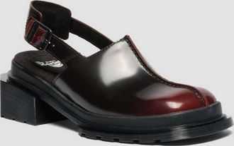 Dr. Martens Maybole Square Toe Rub Off Leder Mules in Rot, Gr&ouml;&szlig;e: 36