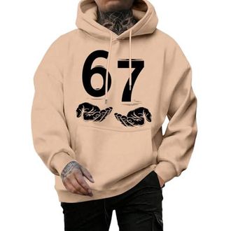 Generic Sweat &agrave; capuche 6 7 mains imprim&eacute; - Pull &agrave; capuche amusant &agrave; manches longues pour lautomne | pour les vacances quotidiennes, kaki, M