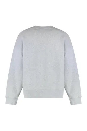 Palm Angels Mens Cotton Sweatshirt With Logo Grey Sweatshirts Sweater
