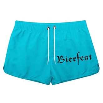 Generic Maillot de bain Homme Short de Bain Short de Plage avec Imprim&eacute; Sport Maillot de Bain D&eacute;contract&eacute; 7,6 cm pour Natation Surf, bleu clair, XXL