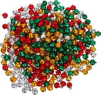 OSALADI 400 St&uuml;ck Mini Jingle Bells Flache Aluminium Glocken Bunt Silber Gold Rot Gr&uuml;n f&uuml;r DIY Weihnachtsanh&auml;nger Bastelarbeiten Schmuckherstellung Windspiel 