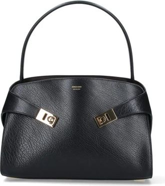 Ferragamo Shopper & Totes - Structured Black Bag With Minimalist Design - Gr. unisize - in Schwarz - für Damen
