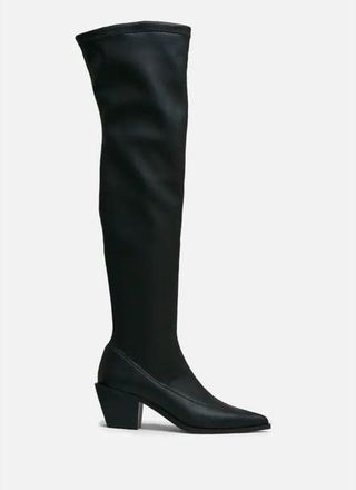 Souliers Martinez Cuissardes ARAVACA en cuir stretch noir