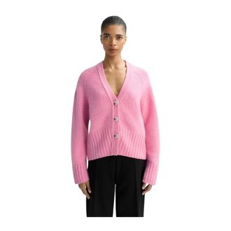 Soft Goat Cardigan mit V-Ausschnitt - - Knitwear - Damen - Rosa - L