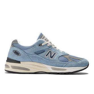 New Balance Unisex Made in UK 991v2 Grounded Pastels in Blau/Grau, Wildleder/Mesh, Größe 37.5