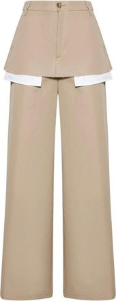 Silvian Heach Femme, Pantalons, Beige, Taille: 38 FR Pantalone dettaglio sovrapposto