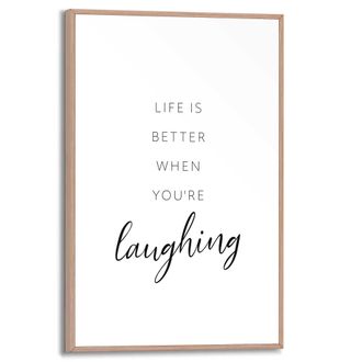 Reinders Gerahmtes Bild, Laughing, Home Office, Bilder, Wanddeko, Room Decor, MDF, Schwarz-Wei&szlig;, 30 x 20cm