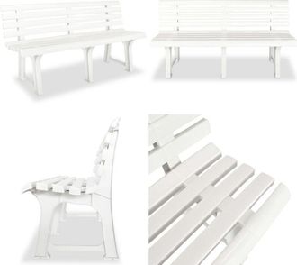 vidaXL Vidaxl - Banc de jardin 145,5 cm Plastique Blanc - Banc De Jardin - Mobilier De Jardin - Banc En Plastique - Banc Blanc - Terrasse - Home & Living