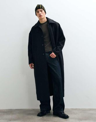 Weekday manteau premium en m&eacute;lange de laine noir chin&eacute;