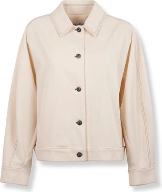 Max Mara Femme, Vestes, Beige, Taille: 40 FR Mxpnettare Veste Overshirt